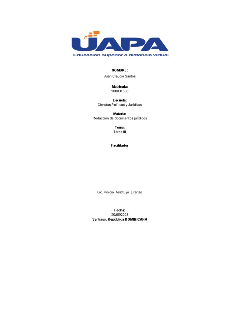 Tarea 3 Documentos Juridicos | PDF