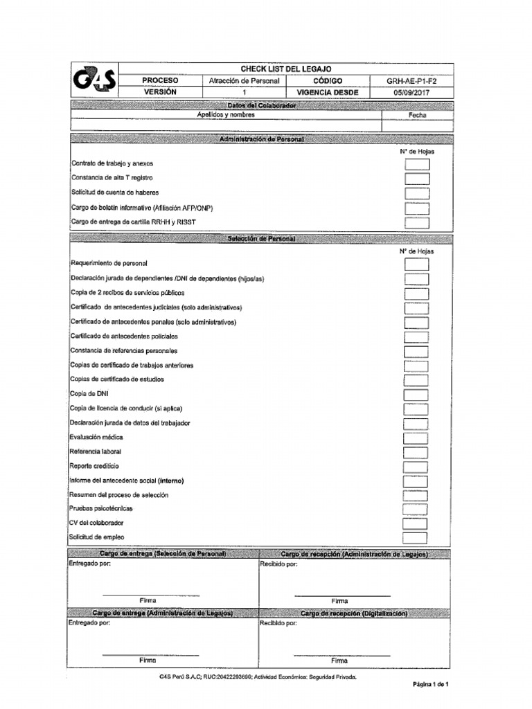 Legajo de Personal Actualizado 203) | PDF
