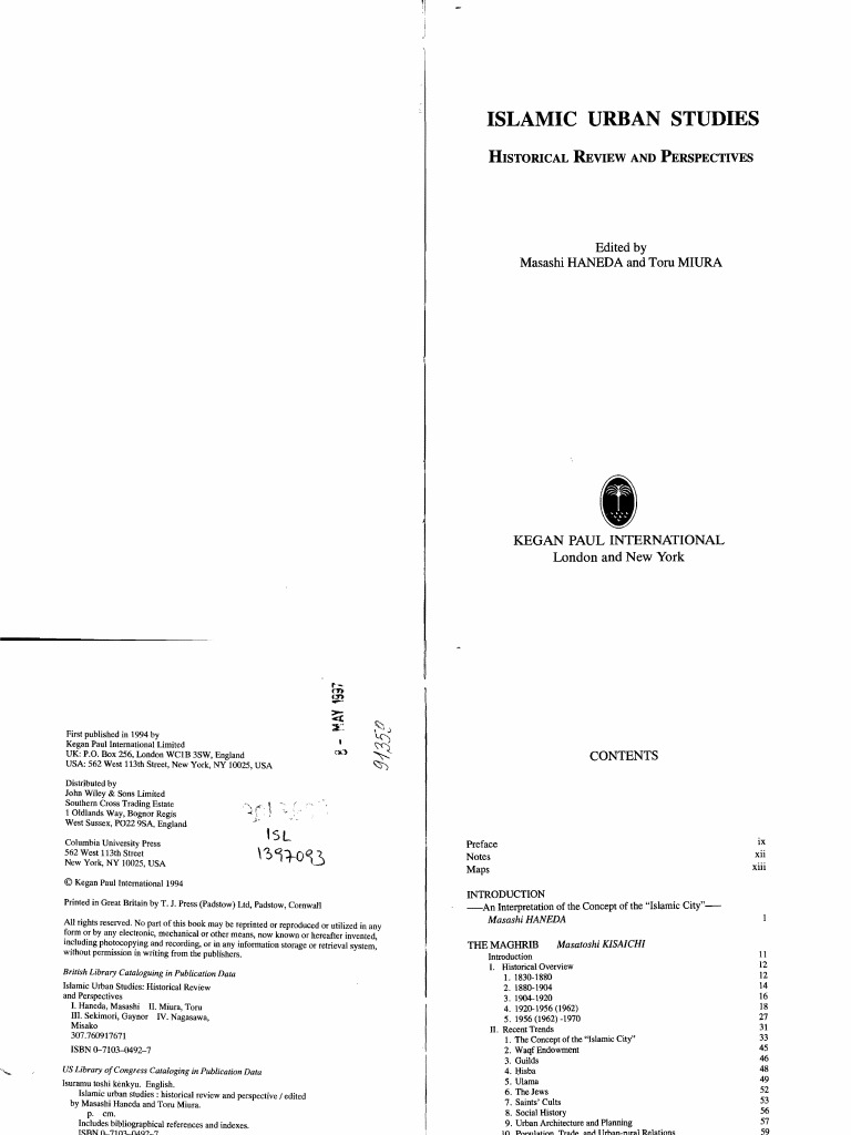 Islamic Urban Studies Historical Review and Perspectives | PDF