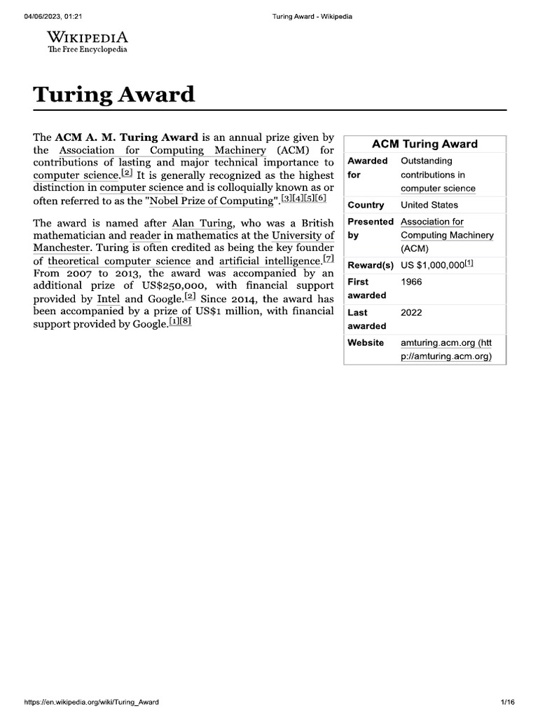 Turing Award | PDF