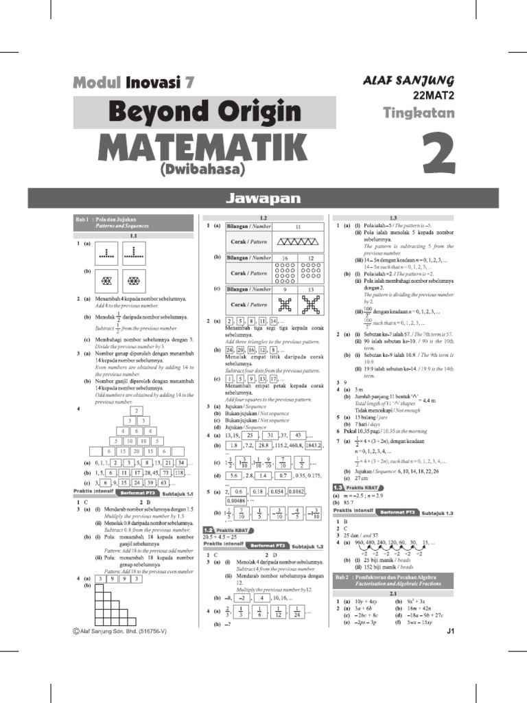 Jawapan Modul 7 Maths T2 | PDF
