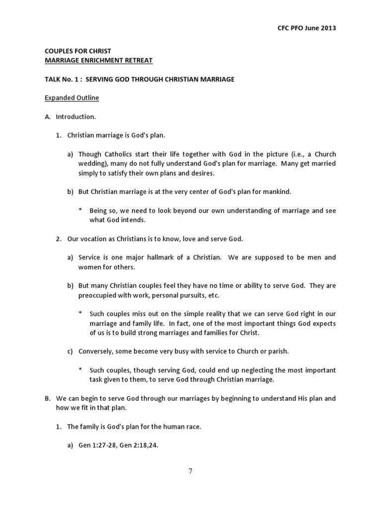 MER 1 Talk 1 - Serving God Through Christian Marriage | PDF | Christian ...