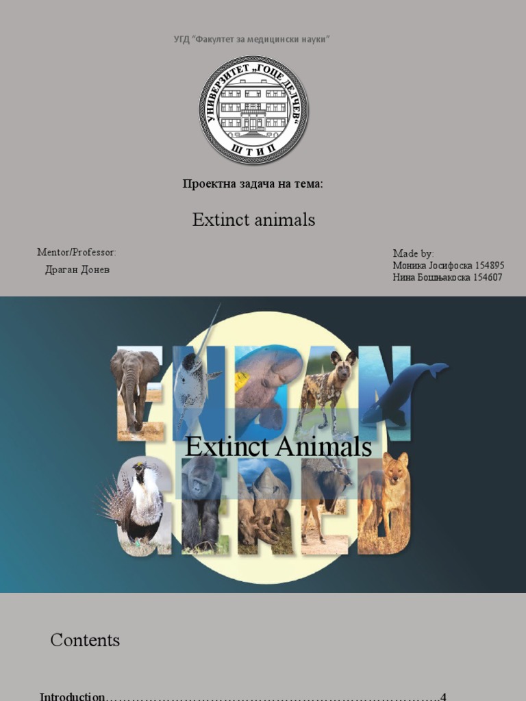 Extinct Animals | PDF | Tiger | Rhinoceros