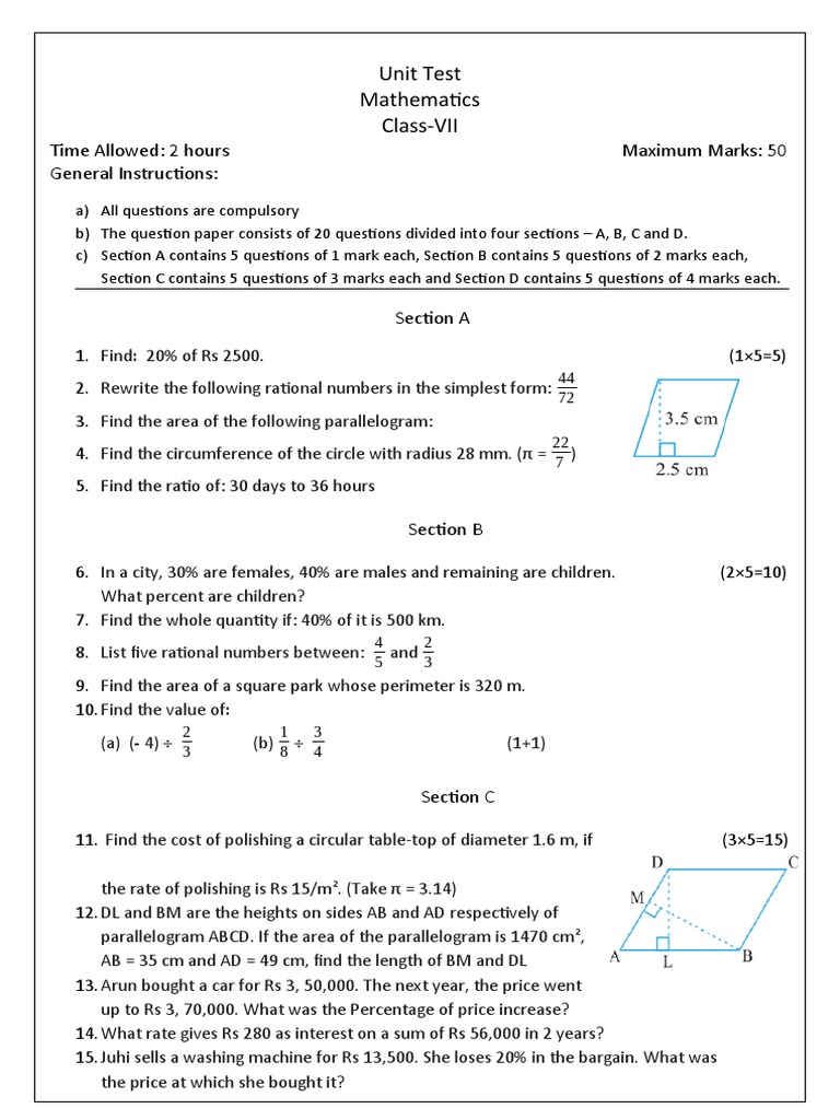 UT 7th | PDF | Area | Mathematics