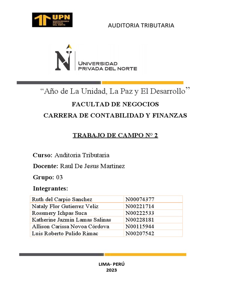 TC2 Auditoria Tributaria | PDF