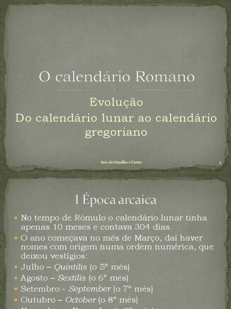 O calend醨io Romano | PDF | Ano | Calendário