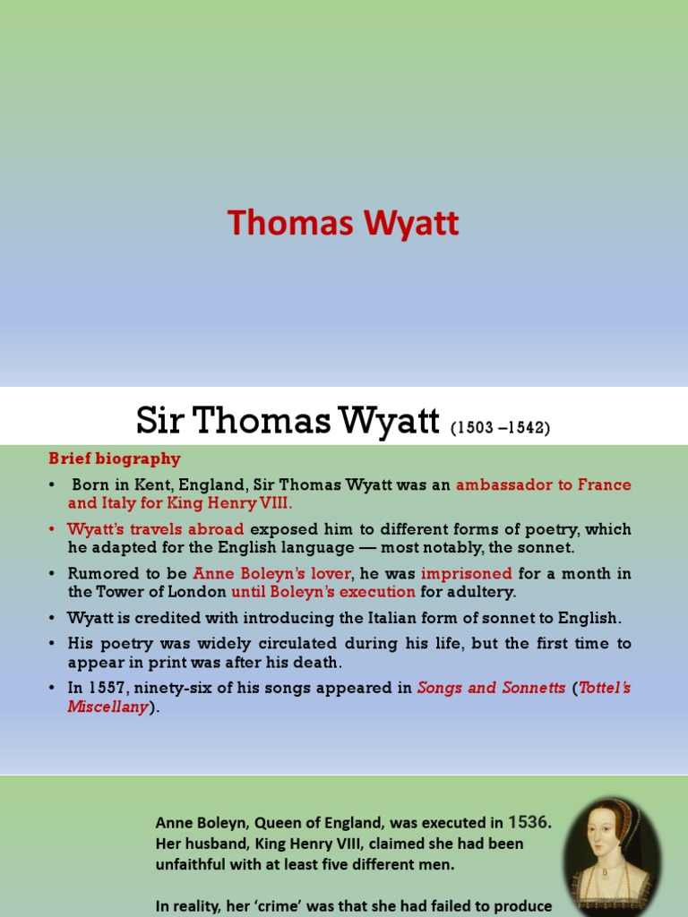 3) Thomas Wyatt | PDF