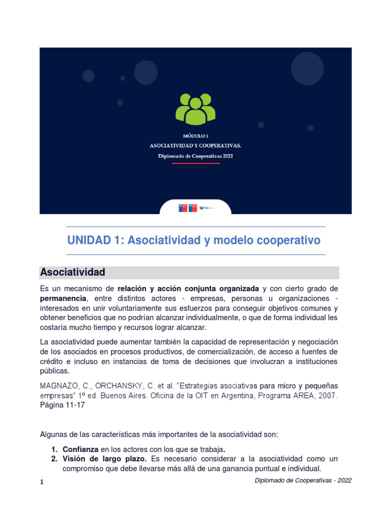 M1U1 - Diplomado de Cooperativas 2022 v12 | PDF | Cooperativa | Negociación