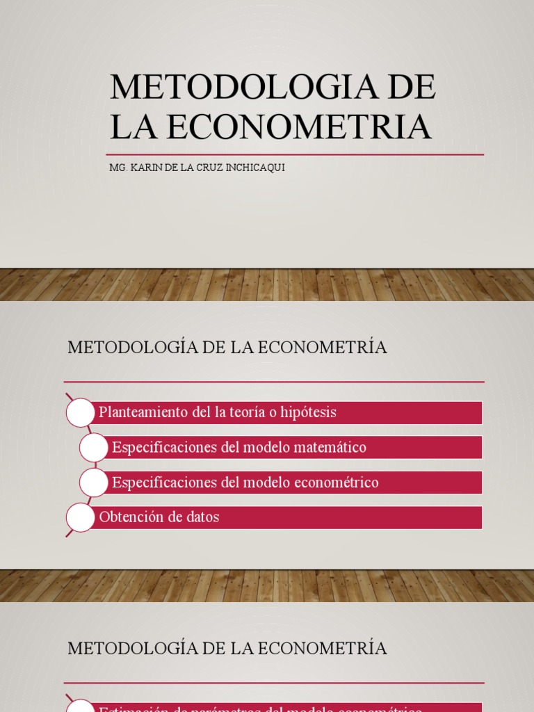 Clase 3 Metodologia de La Econometria | PDF | Econometría | Metodología