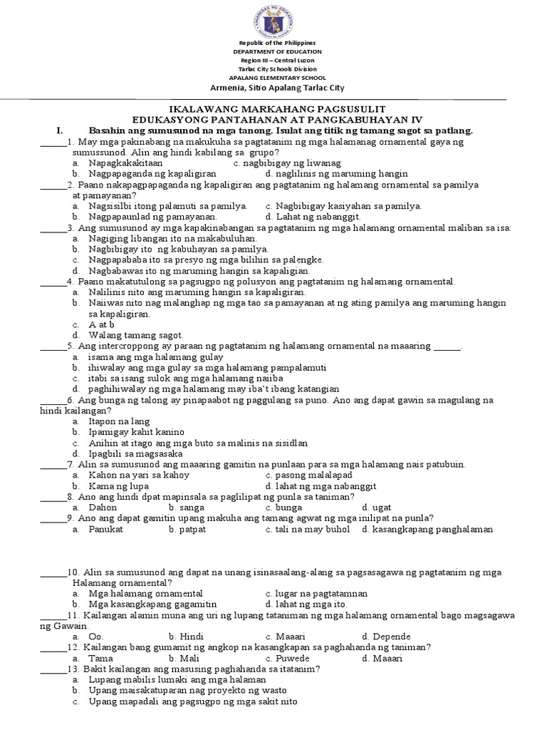 PT - Epp 4 - Q2 | PDF
