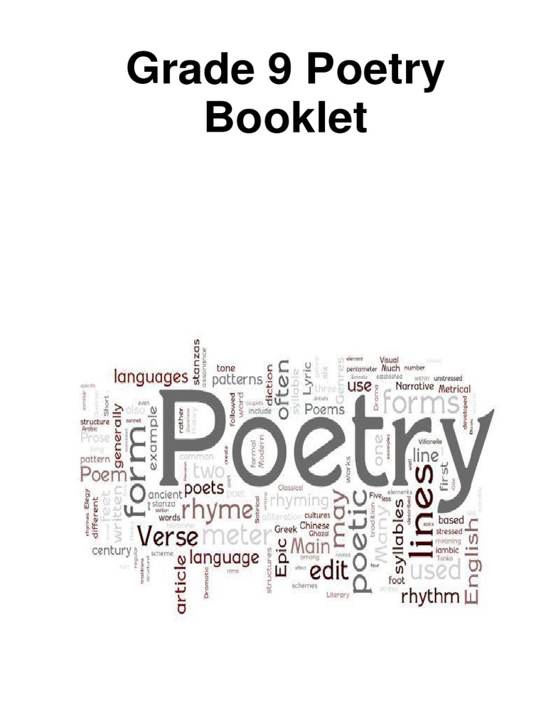Grade 9 Poetry Study Guide | PDF | Poetry | Metre (Poetry)