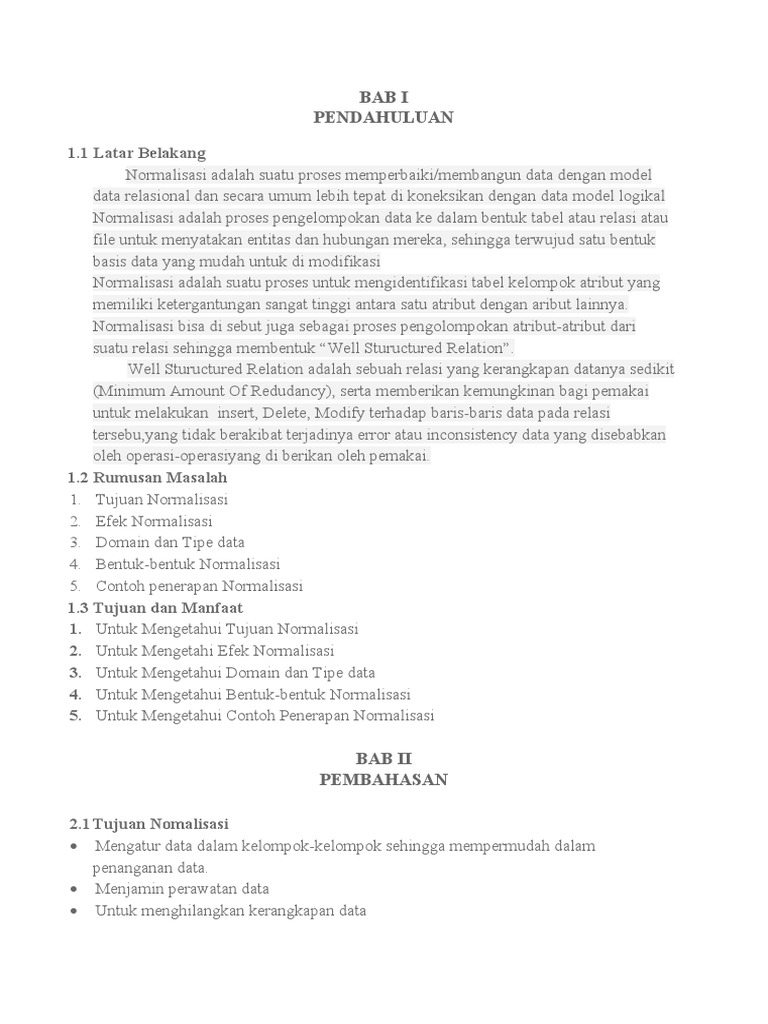 Panduan Lengkap Normalisasi Database | PDF