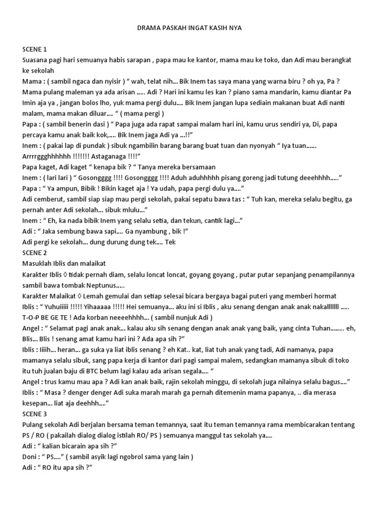 Drama Paskah Ingat Kasih Nya | PDF