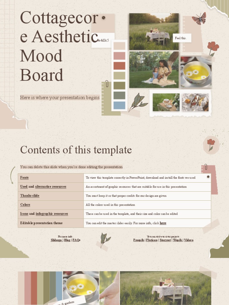 Cottagecore Aesthetic Mood Board by Slidesgo | PDF