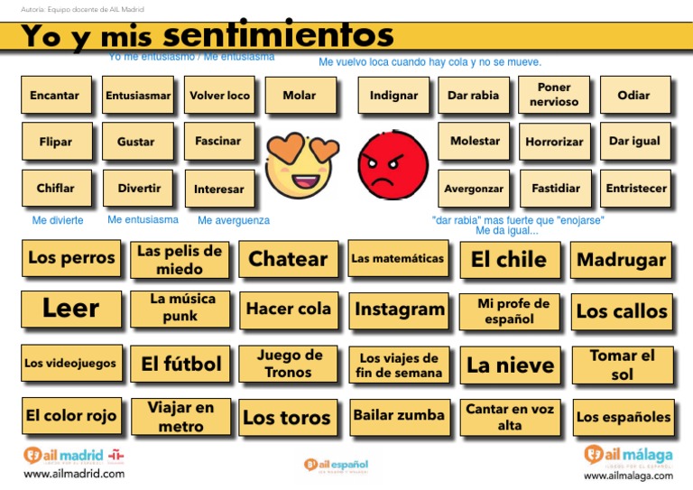Yo y Mis Sentimientos ELE | PDF
