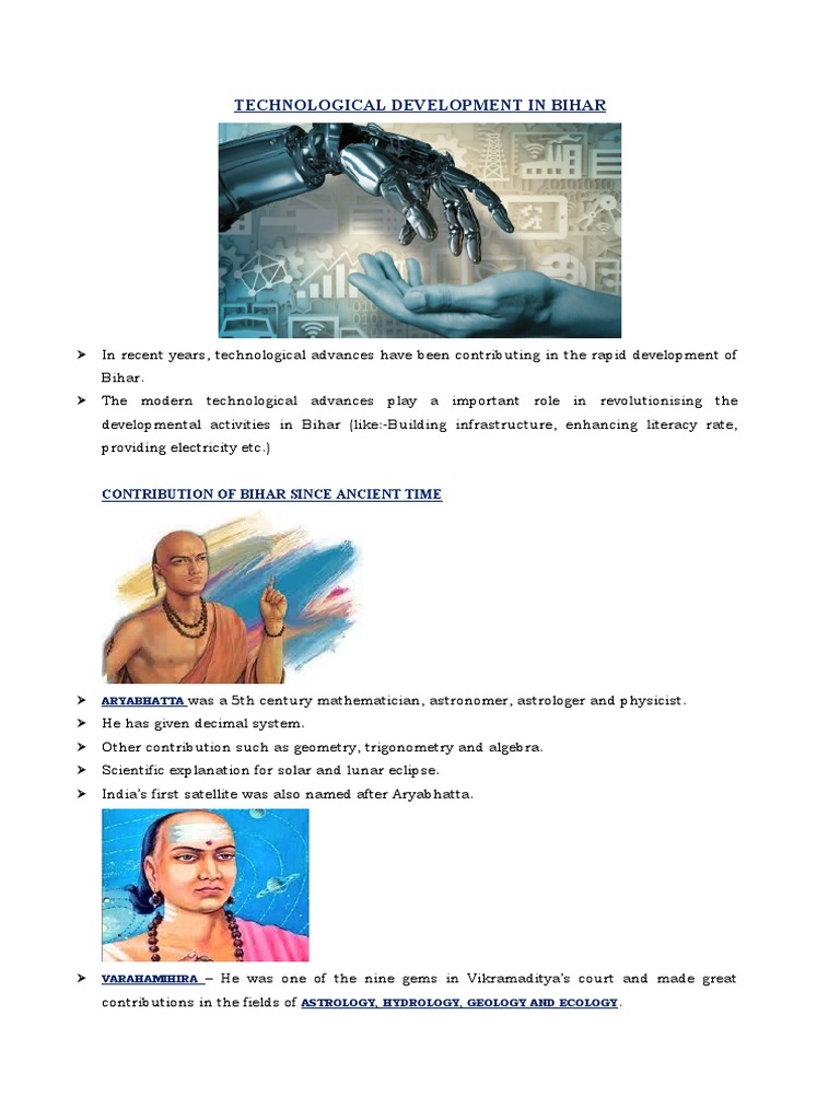 Technology's Role in Bihar's Development | PDF | Agriculture ...