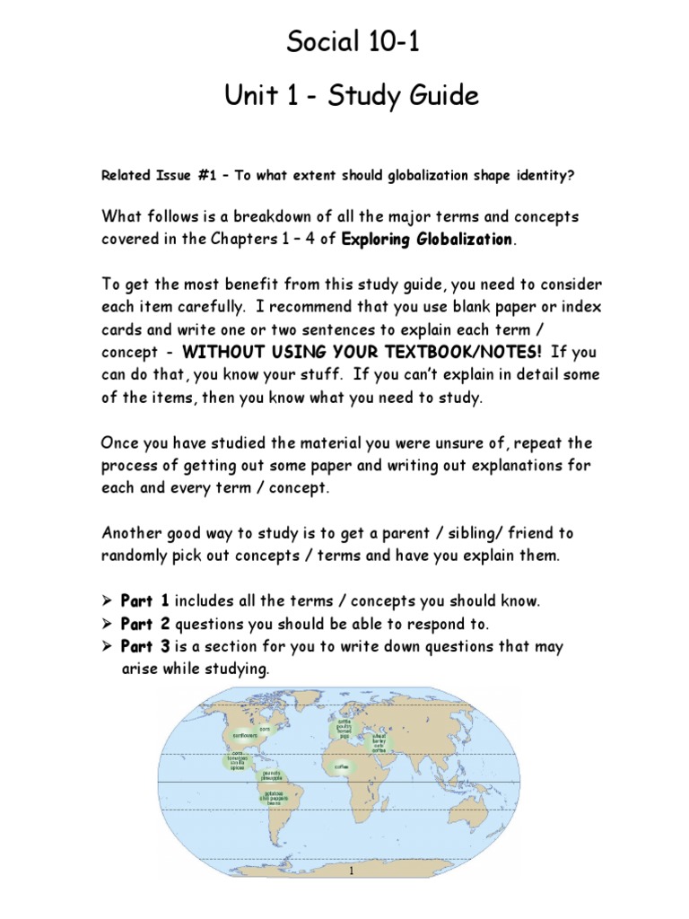 Unit 1 Final Study Guide | PDF | Globalization | Multiculturalism