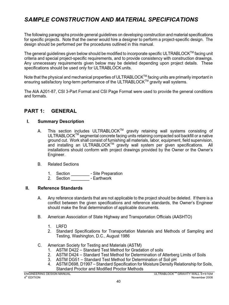 General Specifications | PDF | Geotechnical Engineering | Concrete