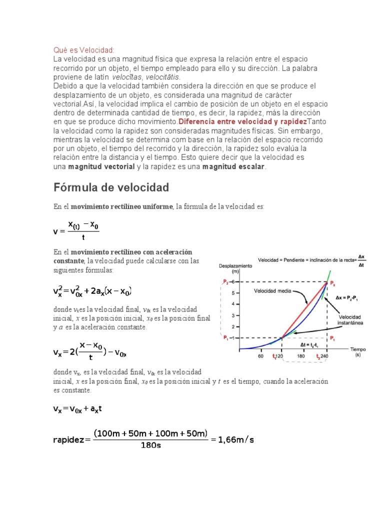 Qué Es Velocidad en Fisica | PDF