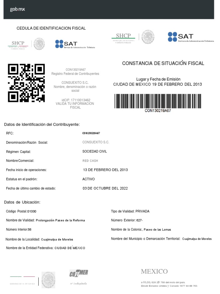 RFC de La Empresa | PDF | México | Administración Pública