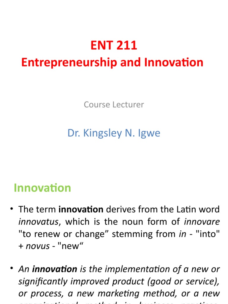 ENT 211 (Slide 3) | PDF | Innovation | Communication ENT 211 (Slide 3) | PDF | Innovation | Communication