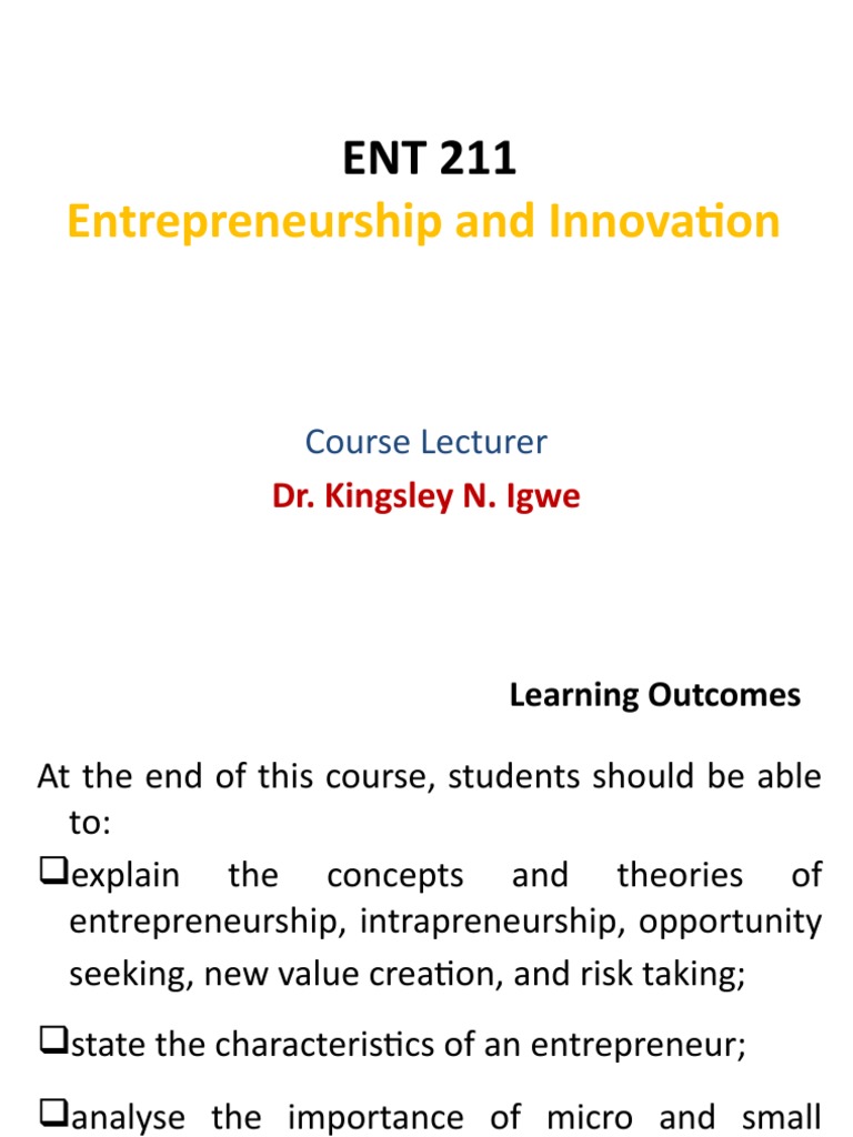 Ent 211 | Download Free PDF | Entrepreneurship | Cognition