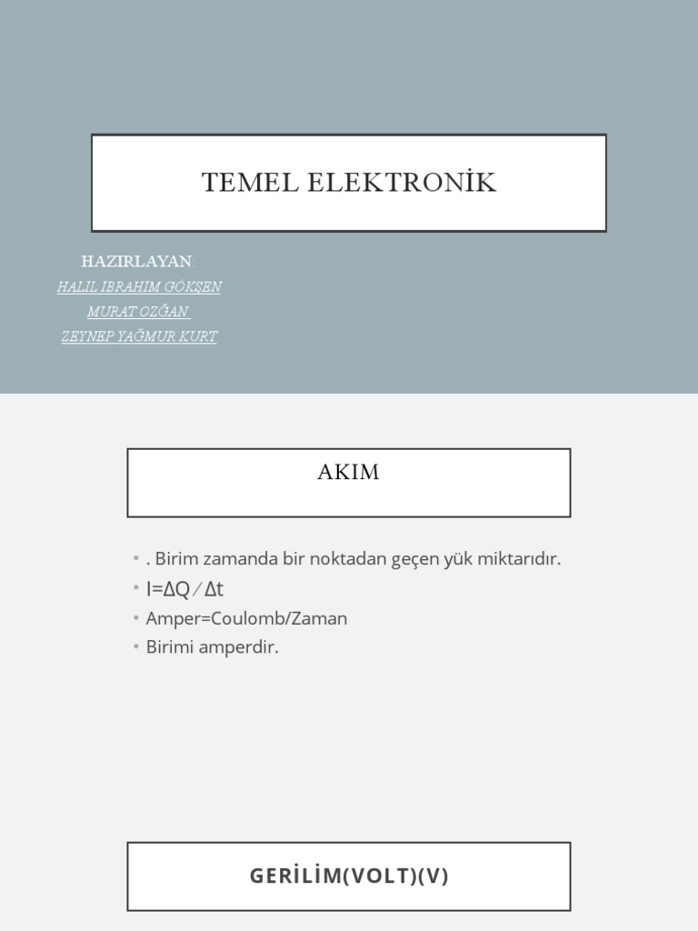 Temel Elektroni̇k | PDF