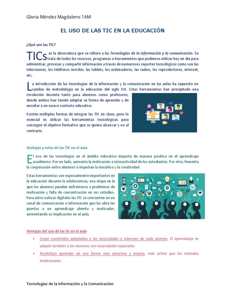 El Uso De Las Tic En La Educación Pdf Tecnología De Información Y
