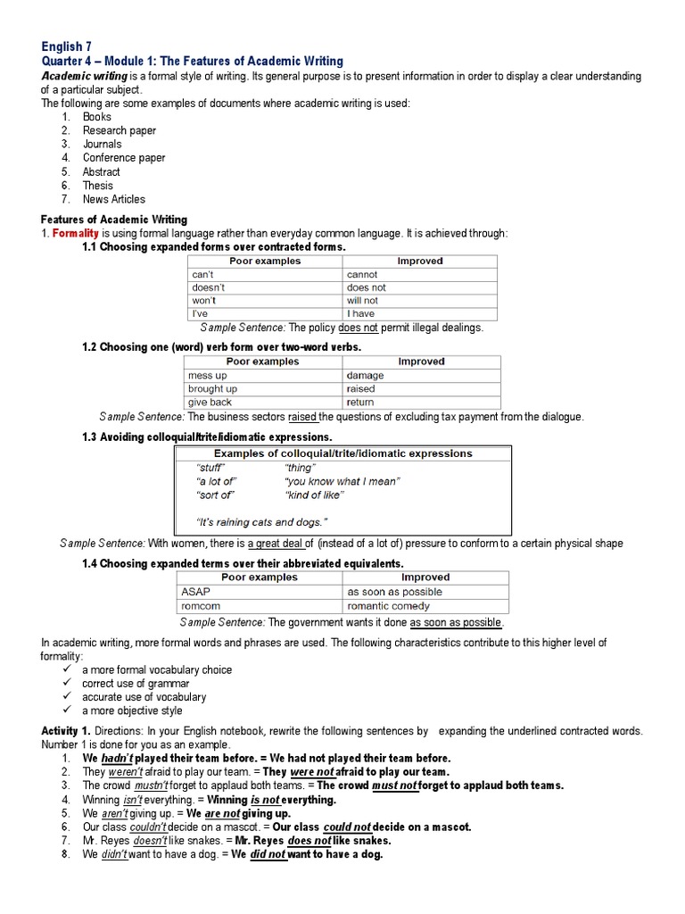 Eng 7 Q4 Module 1 Summary | PDF | Language Arts & Discipline | Career & Growth