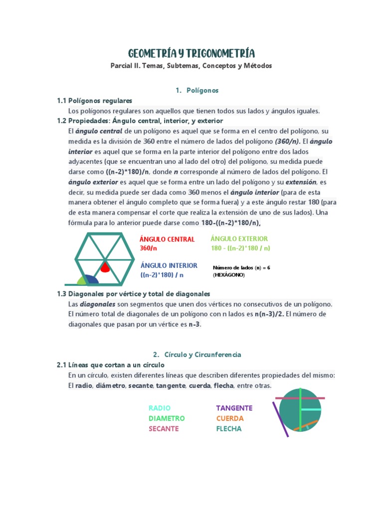 Geometría y Trigonometría | PDF | Funciones trigonométricas | Triángulo