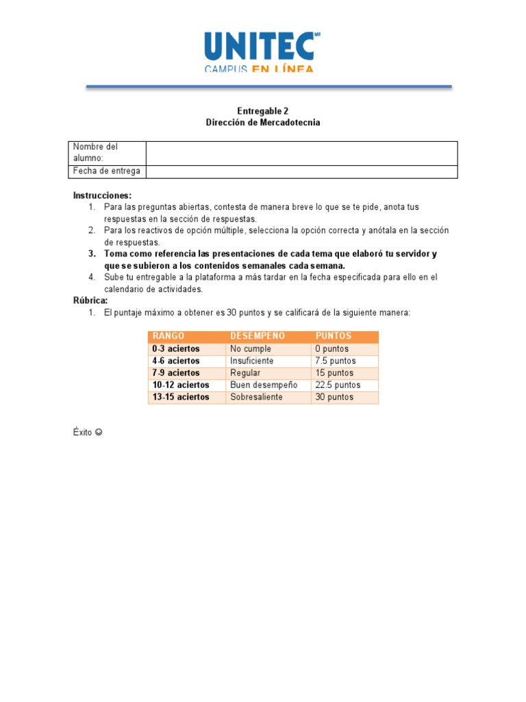 Entregable 2 - Dirección de Mercadotecnia | PDF | Marketing | Auditoría