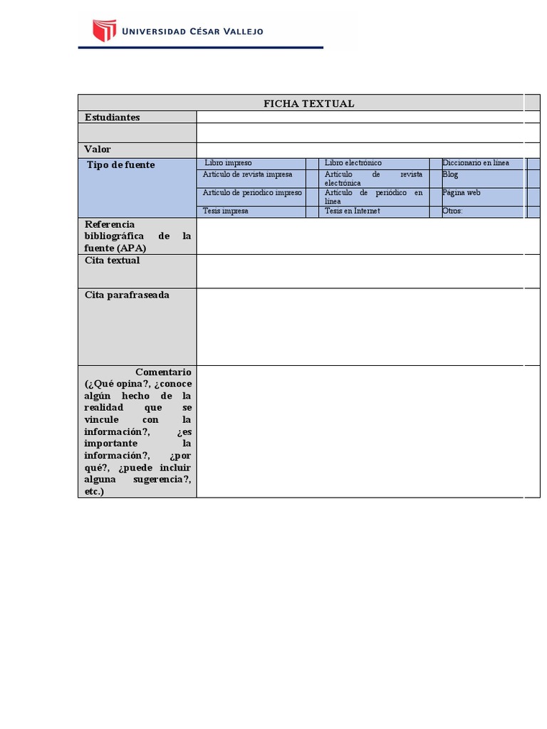 Formato para Ficha Textual | PDF
