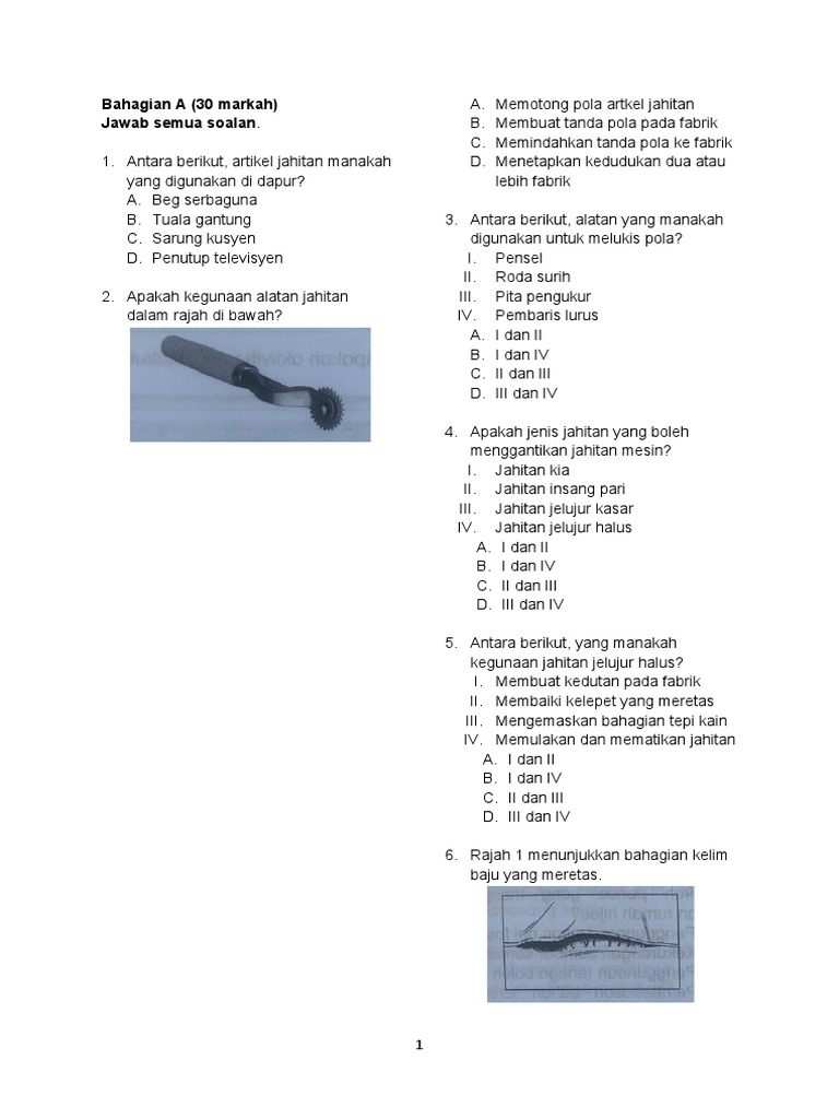 Bahagian A RBT t5 | PDF