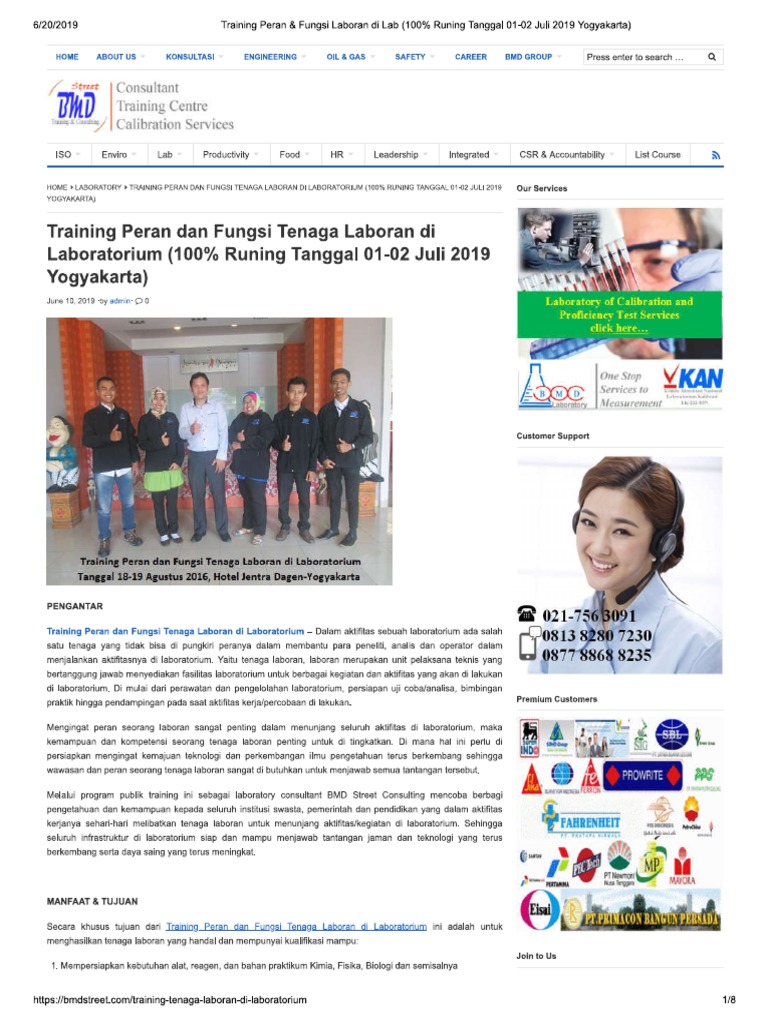 Training Peran & Fungsi Laboran Di Lab ... NG Tanggal 01-02 Juli 2019 Yogyakarta) | PDF