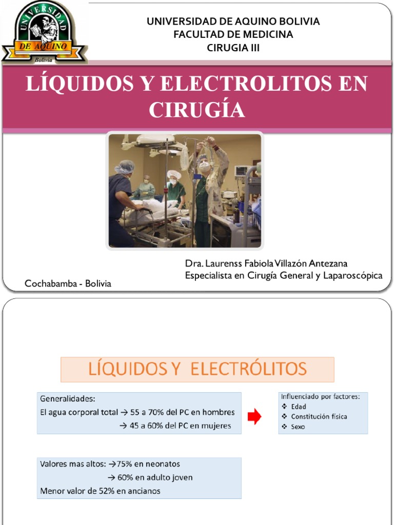 LIQUIDOS Y ELECTROLITOS EN CIRUGIA | PDF | Sodio | Electrólito