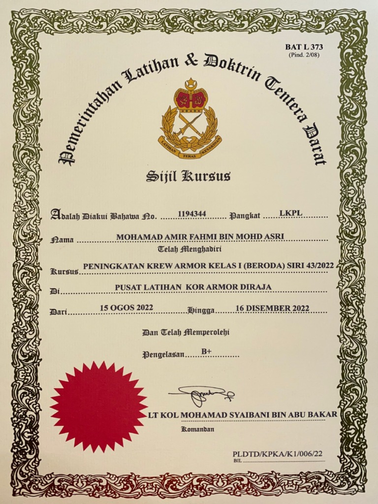 Sijil Kursus | PDF