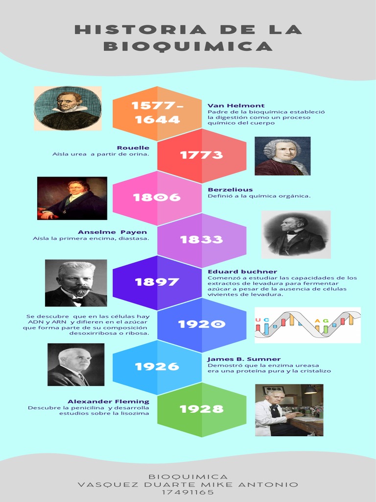 Linea de Tiempo Bioquimica Vasquez Duarte Mike Antonio 17491165 | PDF