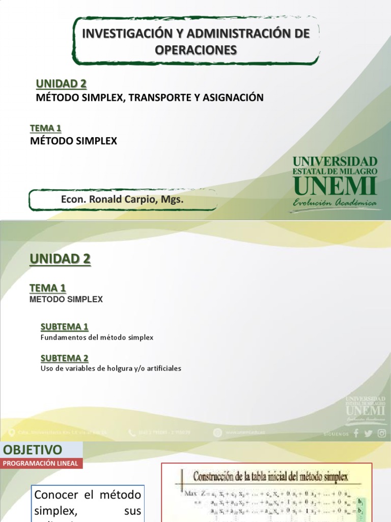 Método Simplex en Programación Lineal | PDF | Programación lineal | Matemáticas