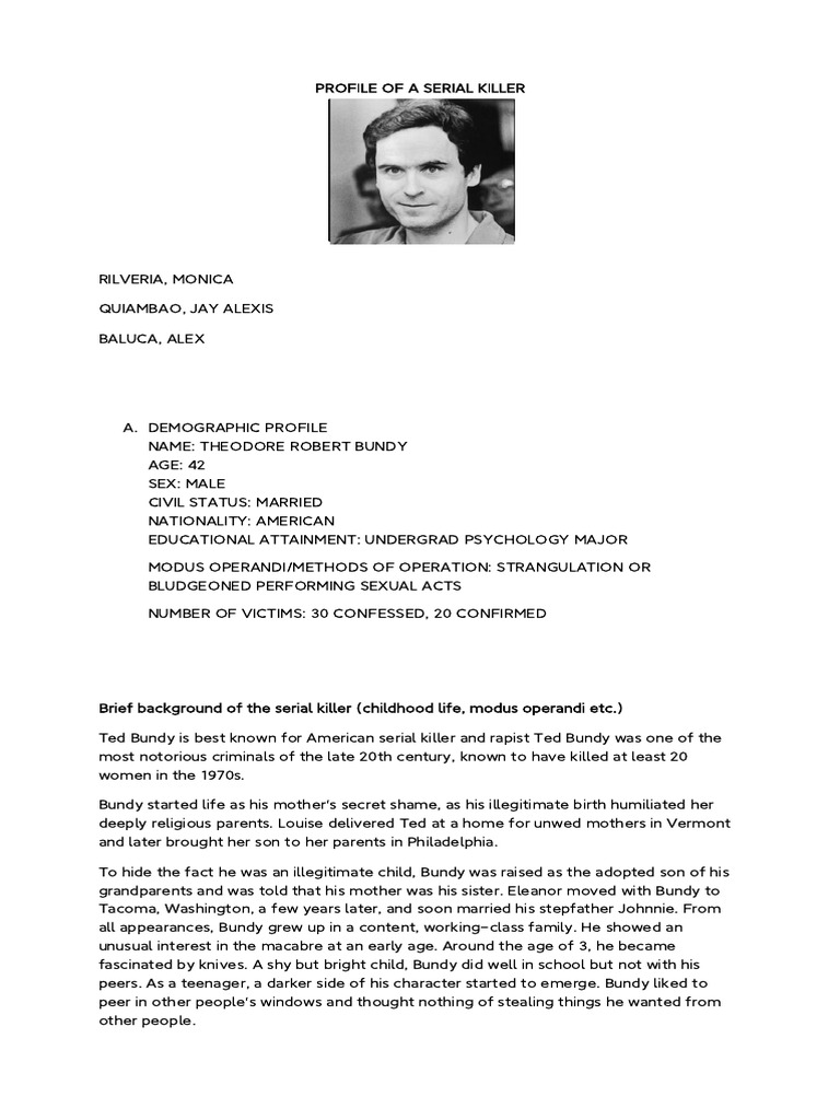 Profile of A Serial Killer | PDF | Serial Killer | Psychology