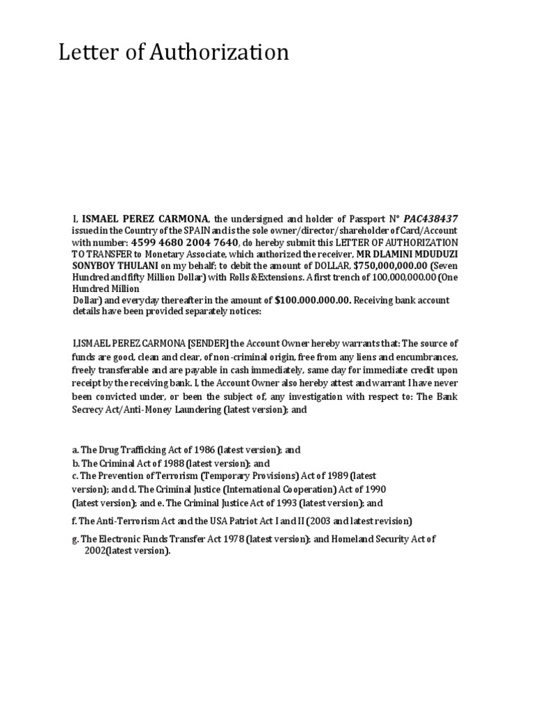 LETTER OF AUTHORIZATION Signed | PDF