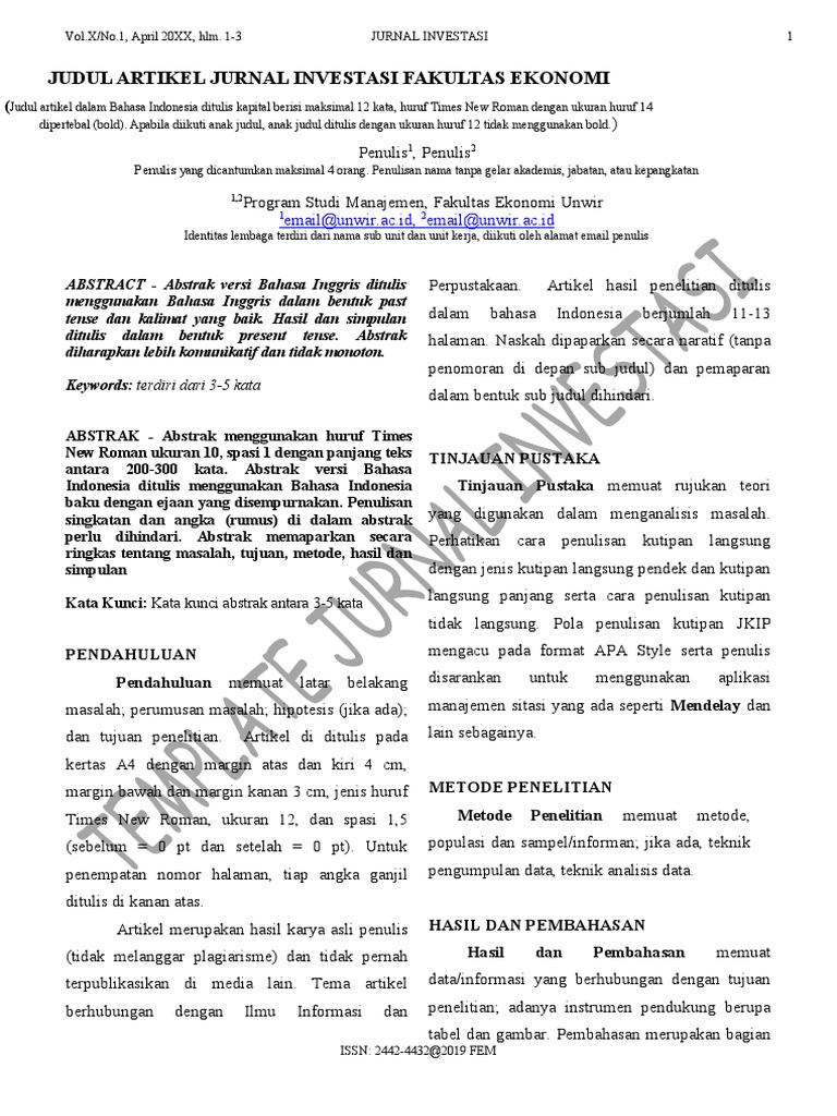 Panduan Penulisan Jurnal Ilmiah | PDF