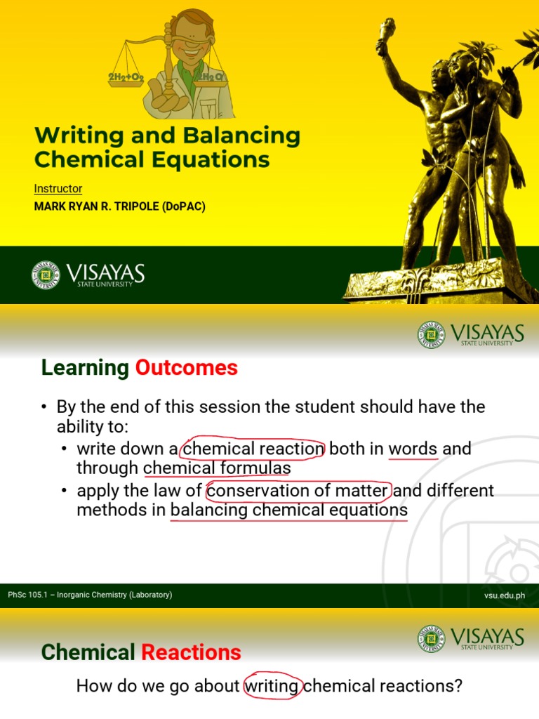 Exercise 10a Balancing of Chemical Equations | PDF | Chemistry ...