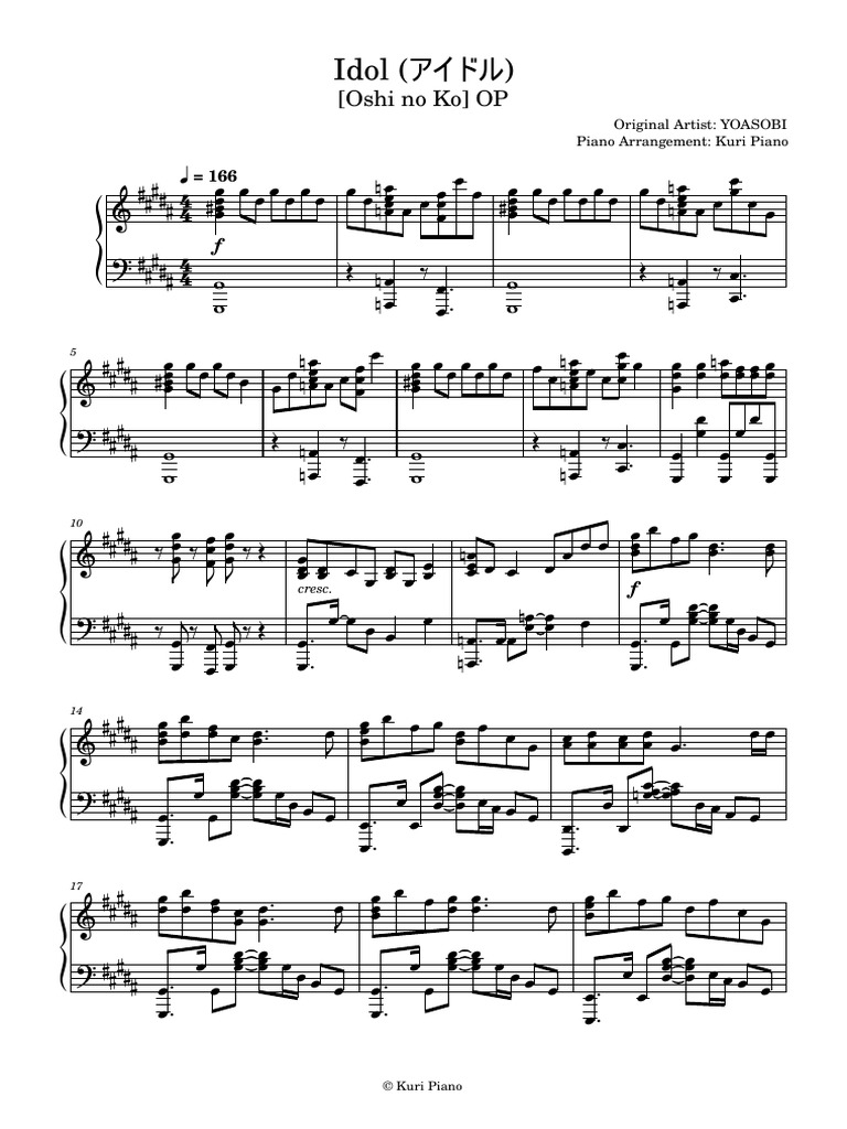 Idol - Piano Sheet | PDF