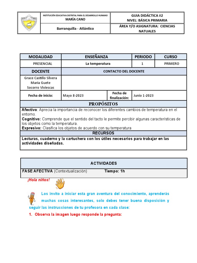 Guia Temperatura y Estados de La Materia | PDF | Modificación de ...