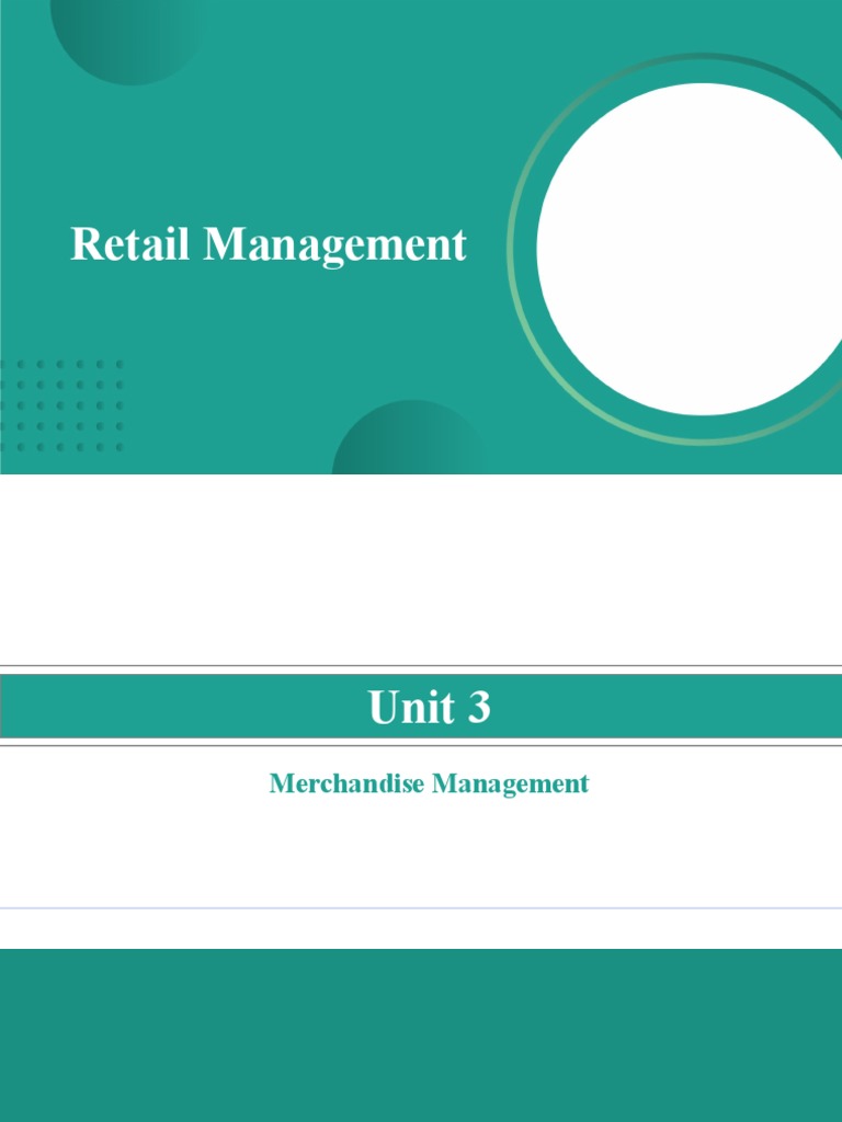 RM U3 PPT | PDF | Inventory | Retail