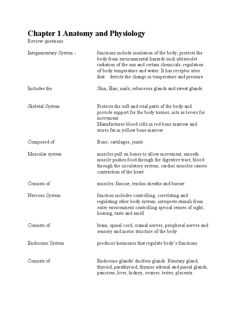 Chapter 1 ANPH 1001 Anatomy Physiology | PDF