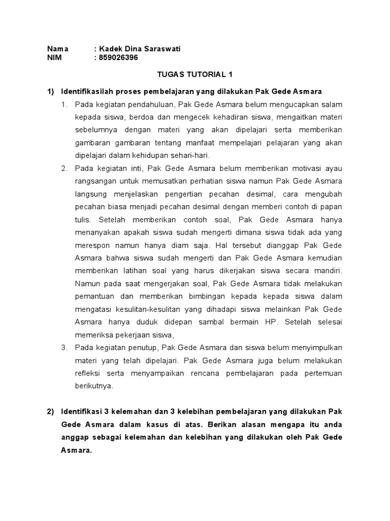 Tap Tugas Tutorial 1 | PDF