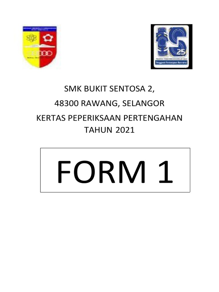 Form 1 Mid-Year Exam Paper 2021 | PDF