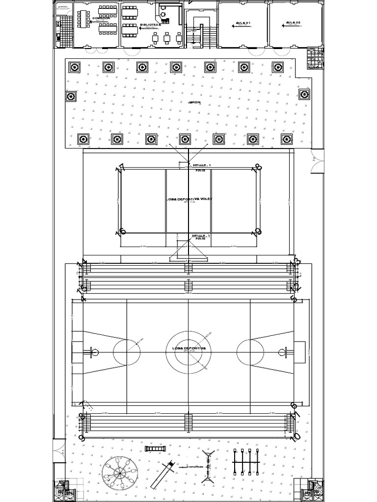 PROYECTO LOZA DEPORTIVA PARAISO-PLANTA LOSA EXISTENTE | PDF