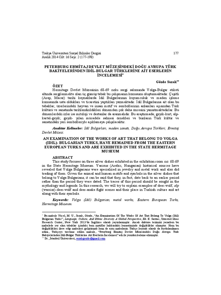 PETERBURG ERM__TAJ DEVLET M__ZES__NDEK__ DO__U AVRUPA T__RK BAK__YELER__NDEN __D__L-BULGAR T ...